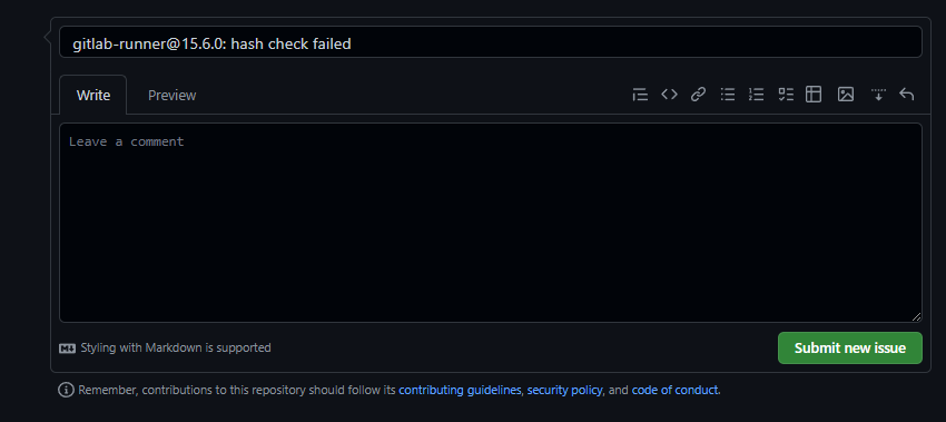 Bug Gitlab Runner Error Hash Check Failed · Issue 4162