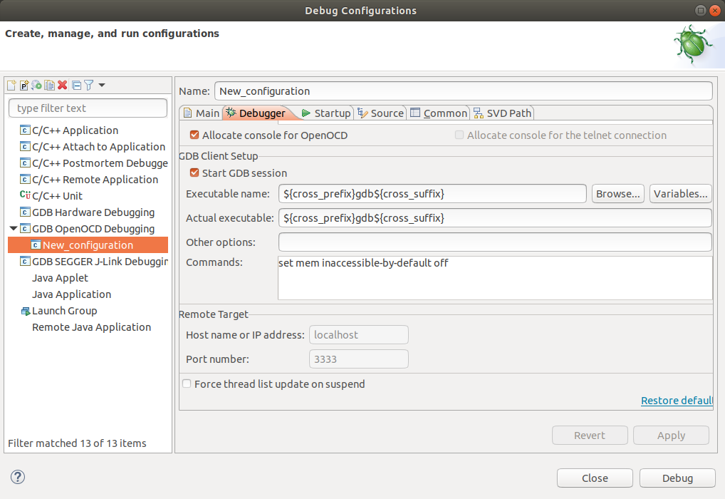 Not Able To Pass The Commands To Gdb Client In Openocd Plugin · Issue 492 · Eclipse Embed Cdt