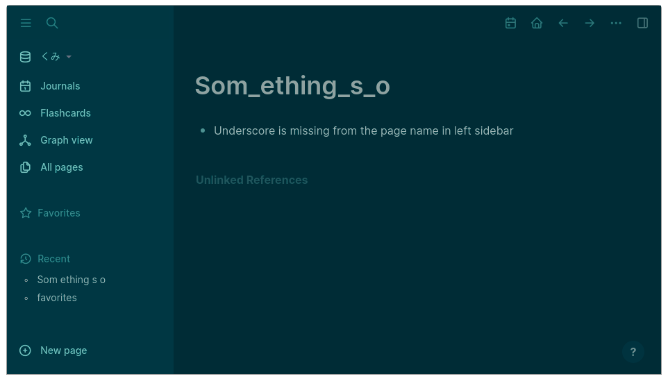 Underscores in the page name replaced by space on the left sidebar · Issue #3449 · logseq/logseq ...