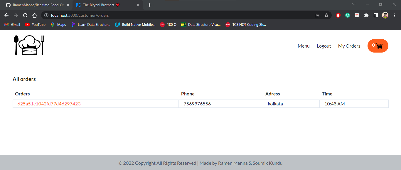 GitHub - RamenManna/Realtime-Food-Order-Webapp: Node Js, express, mongoDB, HTML, SCSS