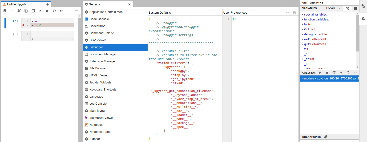 Default variable filters no longer work for xeus-python · Issue #11012 · jupyterlab/jupyterlab ...