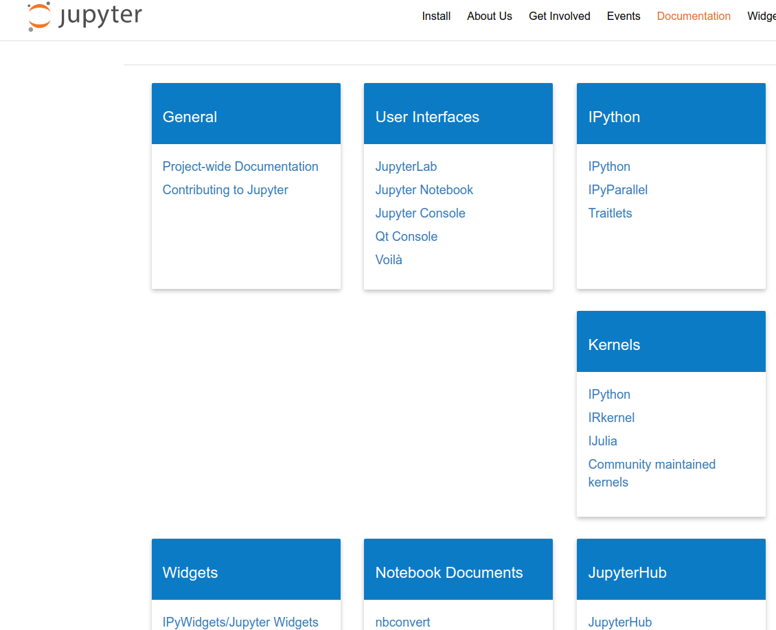 Big Blank Space Among Documentation Cardlist Issue 490 Jupyter 
