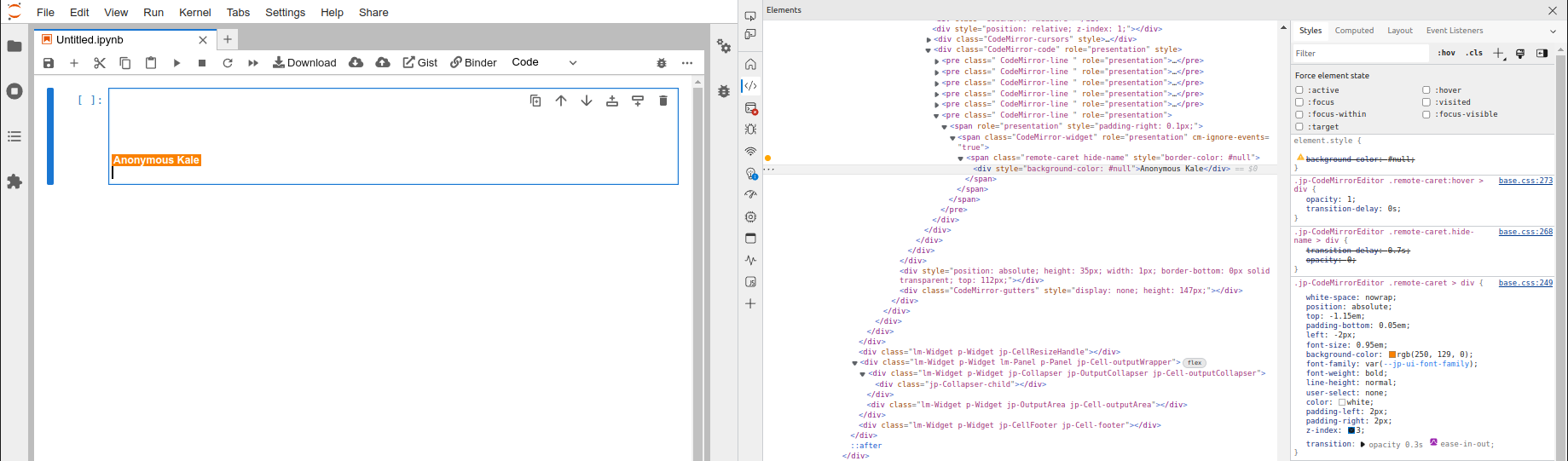 Codemirror Rtc Caret Styles Are Not Applied · Issue 13160 · Jupyterlabjupyterlab · Github