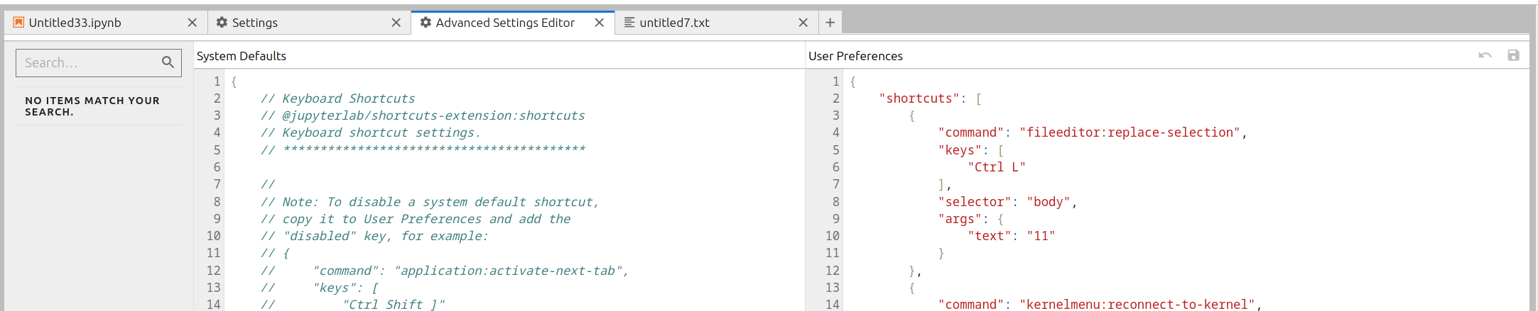 Json Settings Editor Shows No Items Match Your Search Instead Of Plugin List On Open · Issue