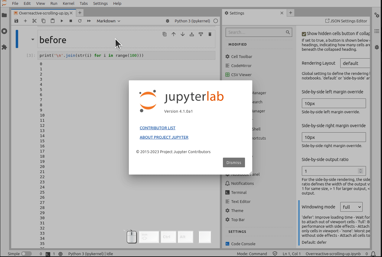 Notebook Window Jumps When Scrolling Past Long Outputs · Issue 15352 · Jupyterlab Jupyterlab
