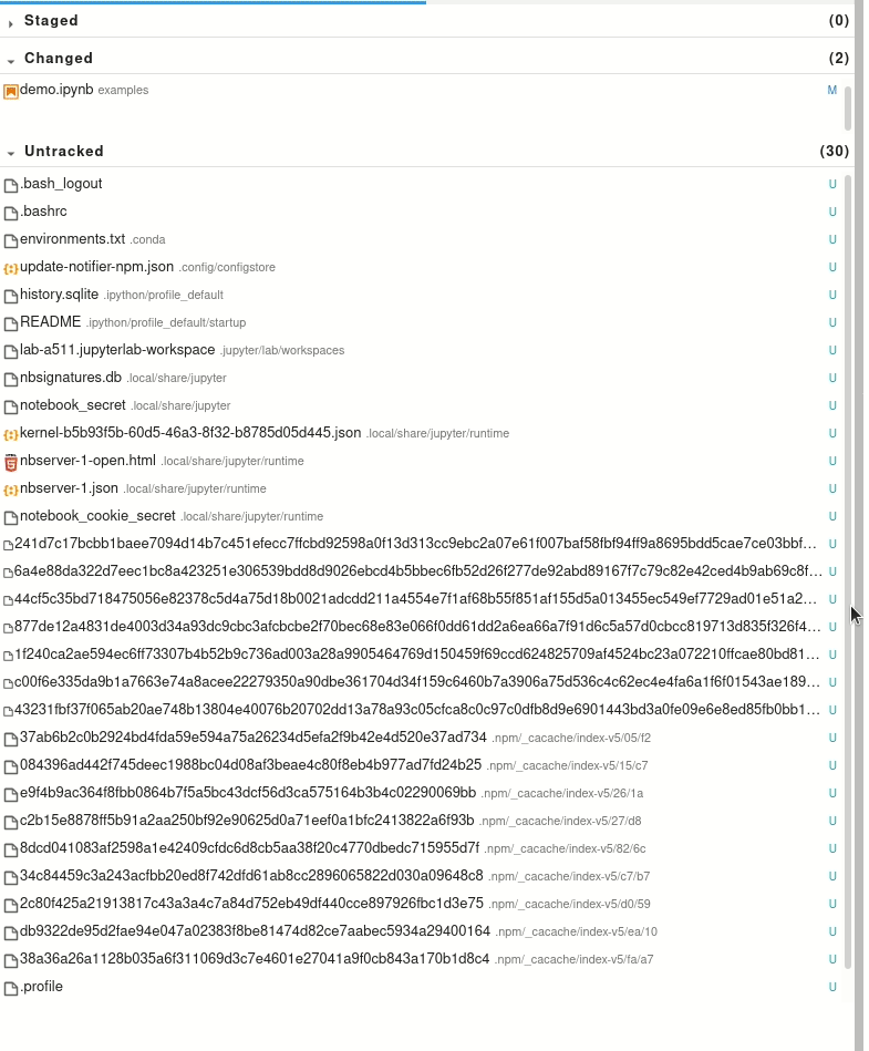 Visual regressions of the icons in the files list · Issue #793 · jupyterlab/jupyterlab-git · GitHub