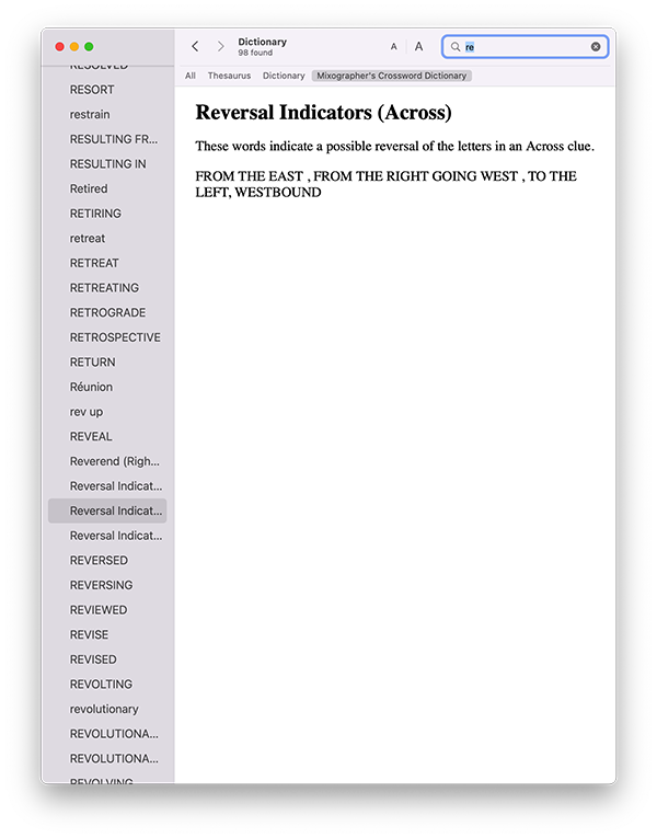 GitHub - mixographer/Cryptic-Dictionary: A Cryptic Dictionary for MacOS Dictionay app.