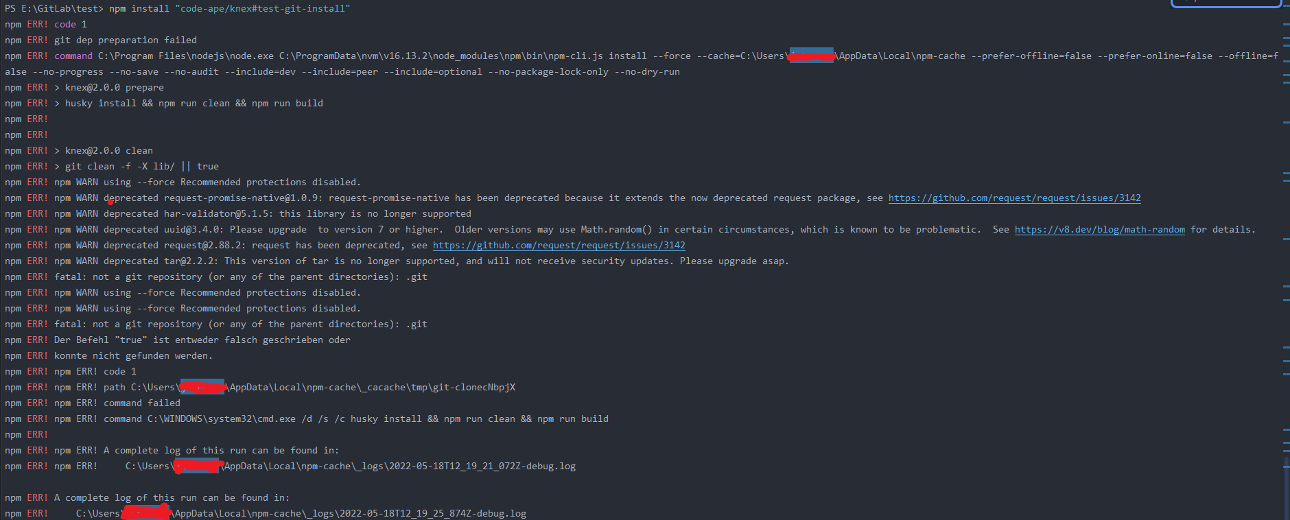 master branch build broken: 'npm i knex/knex@master' does not work · Issue #5184 · knex/knex ...