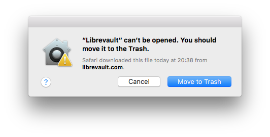 [macOS] "Librevault" can't be opened. You should move it to the Trash. · Issue #95 · librevault ...