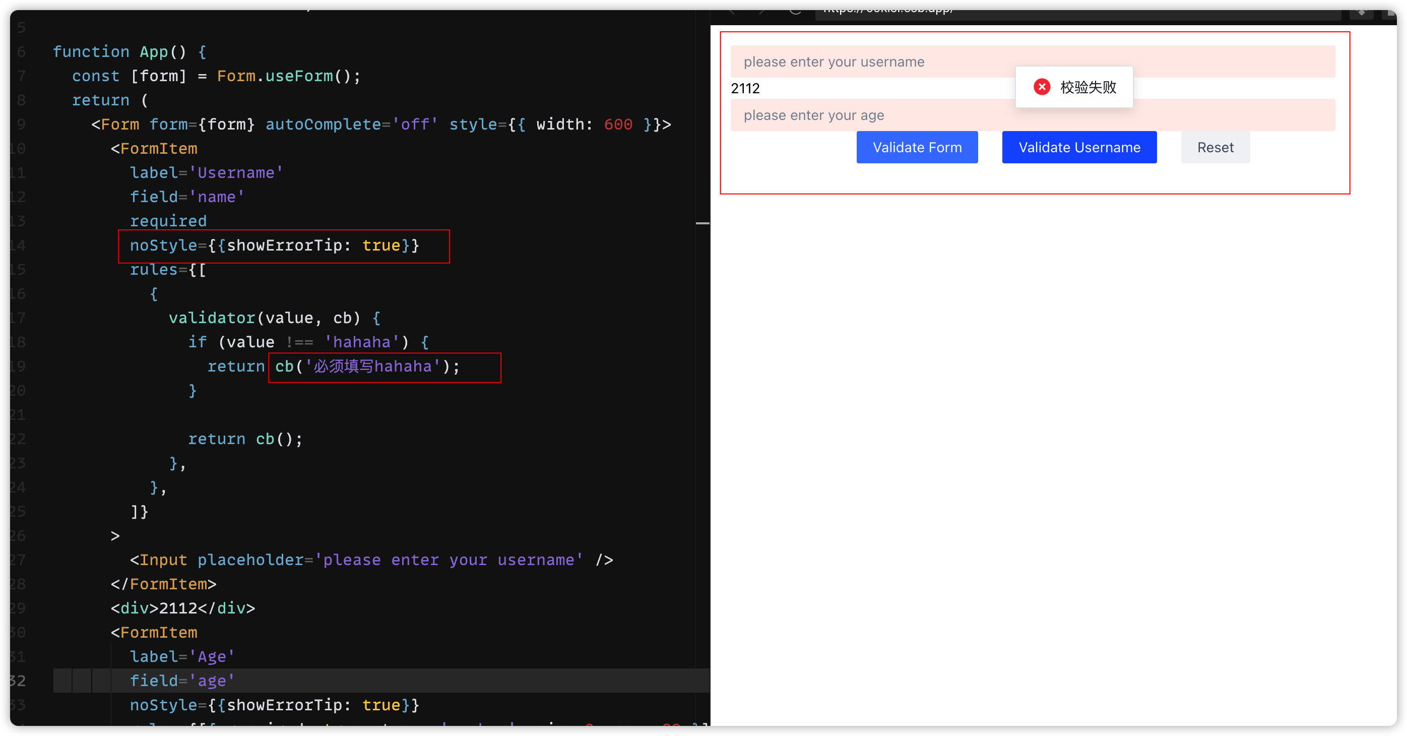 Form.Item noStyle={{showErrorTip: true}} no working · Issue #1403 ...