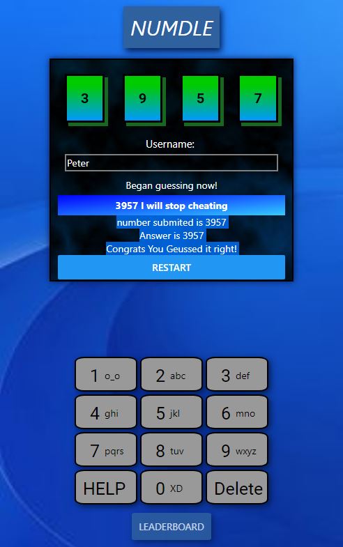GitHub - tinysheep007/numdle: The Numdle is a 4 digit number guessing ...