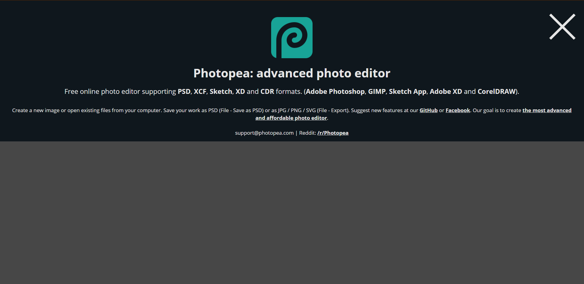 Photopea is literally not working at all · Issue #3512 · photopea/photopea · GitHub