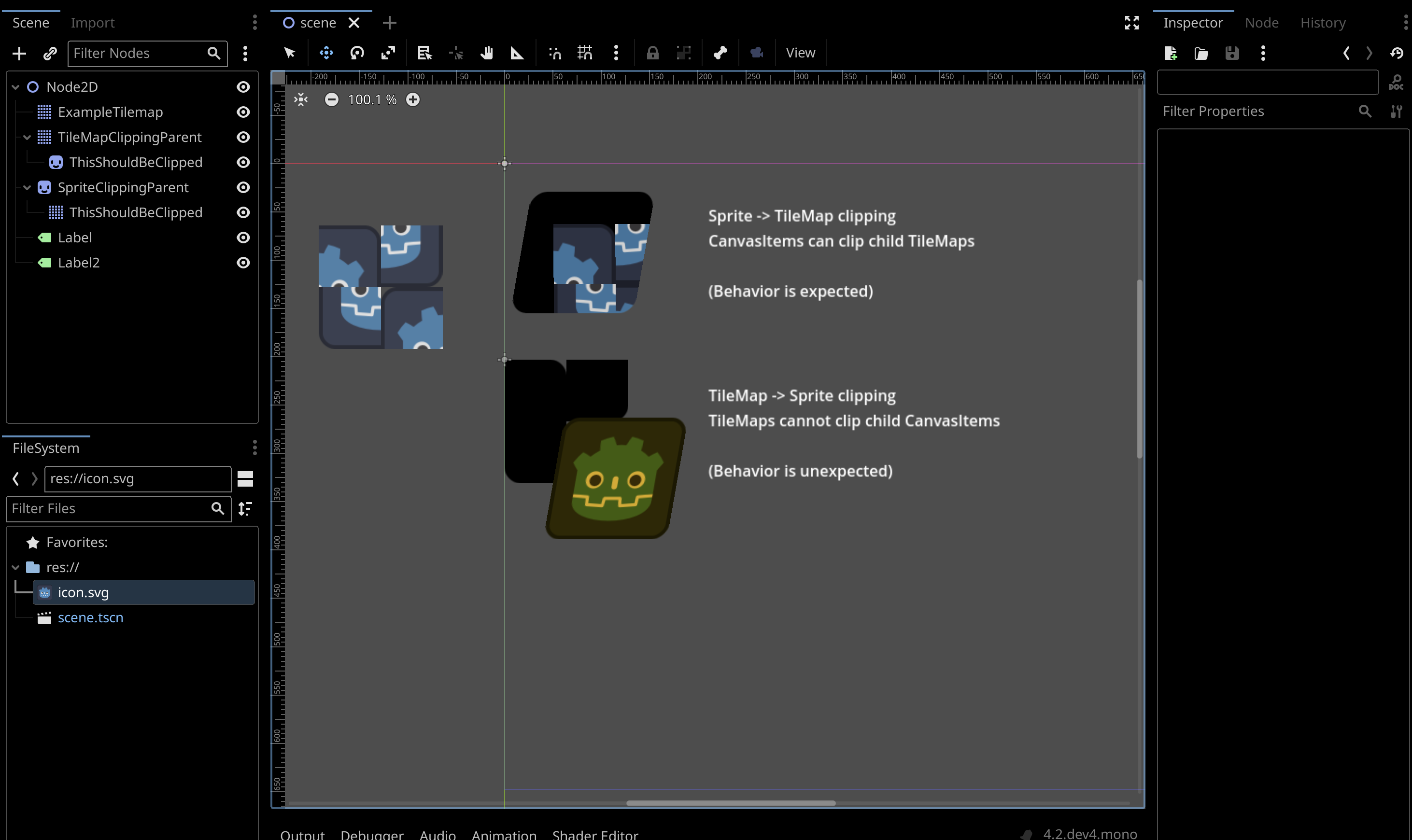 TileMaps cannot clip child CanvasItems · Issue #84501 · godotengine/godot · GitHub