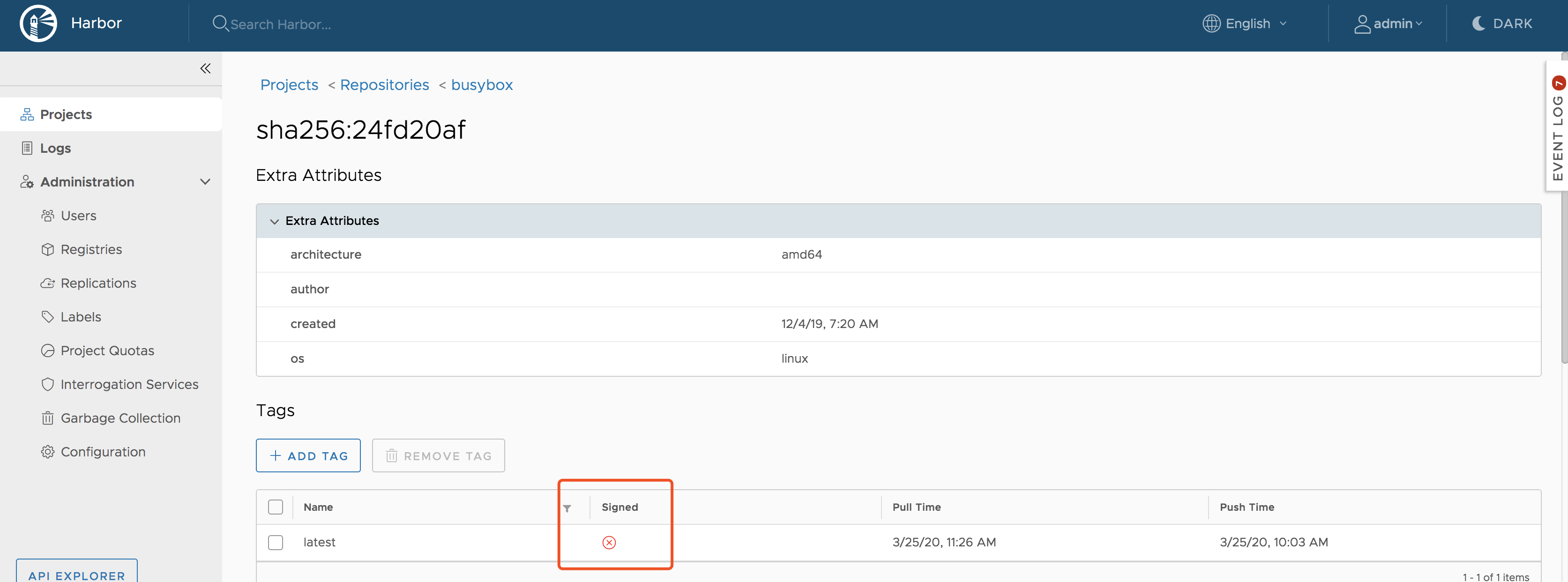 The Signed Or Not Isn T Render Correctly On Ui · Issue 11258 · Goharbor Harbor · Github