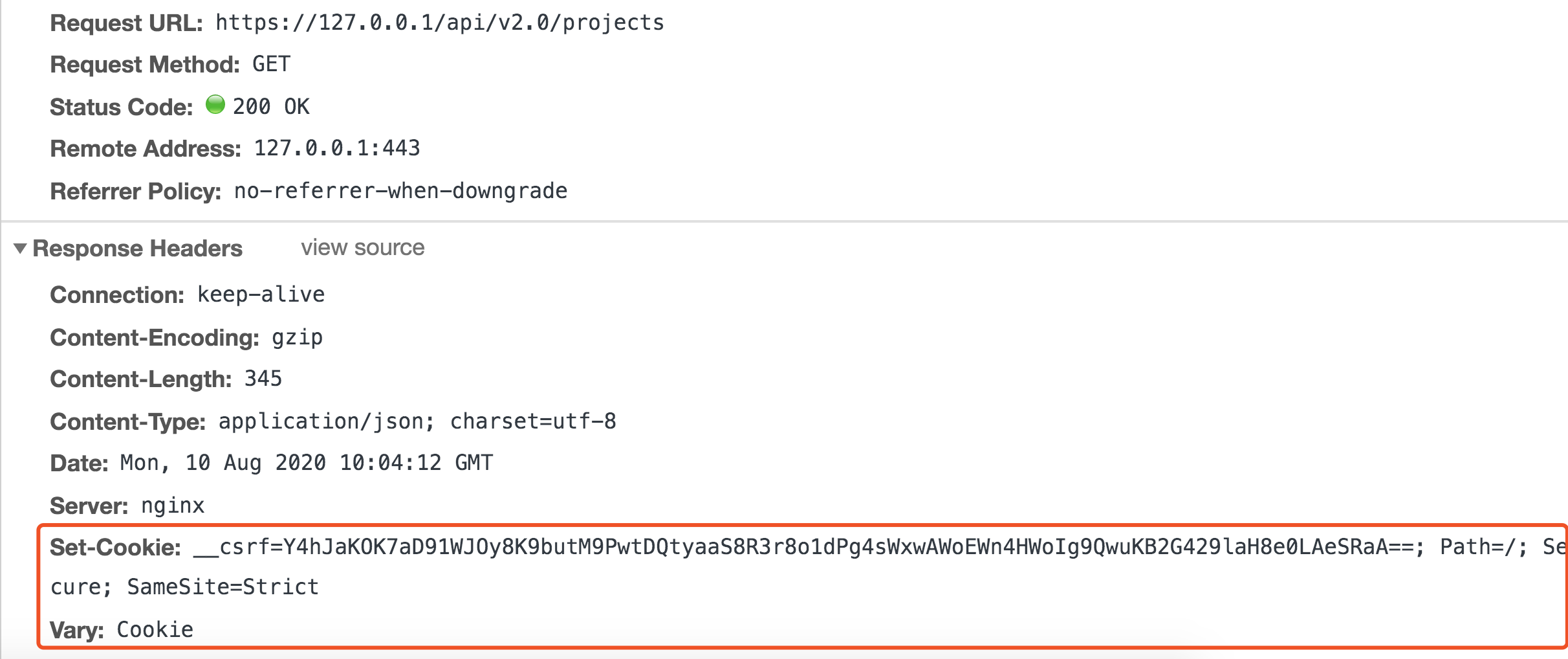 The "Cache-Control" header doesn't work because the cookie changes in ...