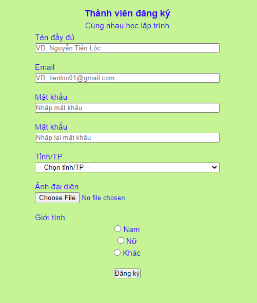 GitHub - LOCNg0114/Validation-Form-Basic: Làm quen và thực hiện các ...