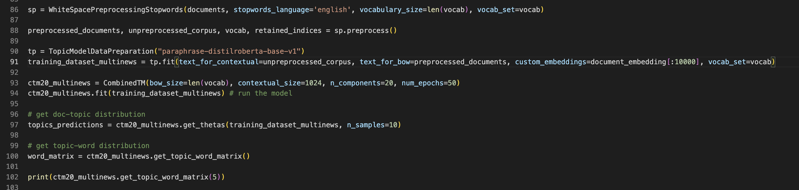 Custom Embedding vs Vocabulary · Issue #133 · MilaNLProc/contextualized-topic-models · GitHub