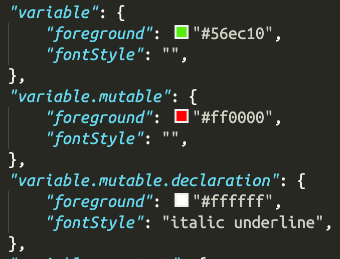 No way to determine what "semantic token" to use in VSCode config ...