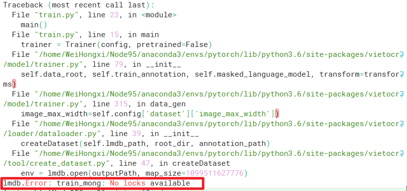 Lmdb Error · Issue 95 · Pbcquoc Vietocr · Github