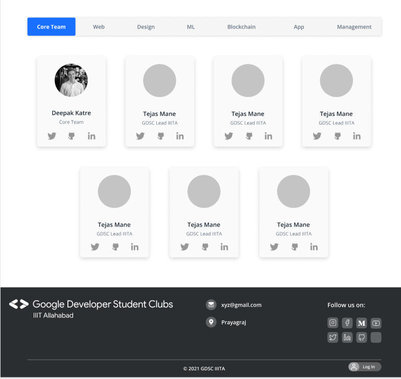Team Page Cards · Issue #68 · Elevate-Lab/GDSC-IIIT-A-Community-Website · GitHub