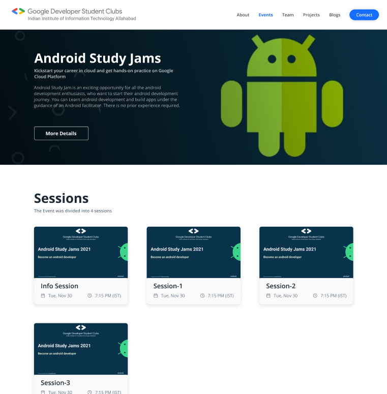 Events details page session cards · Issue #69 · Elevate-Lab/GDSC-IIIT-A-Community-Website · GitHub