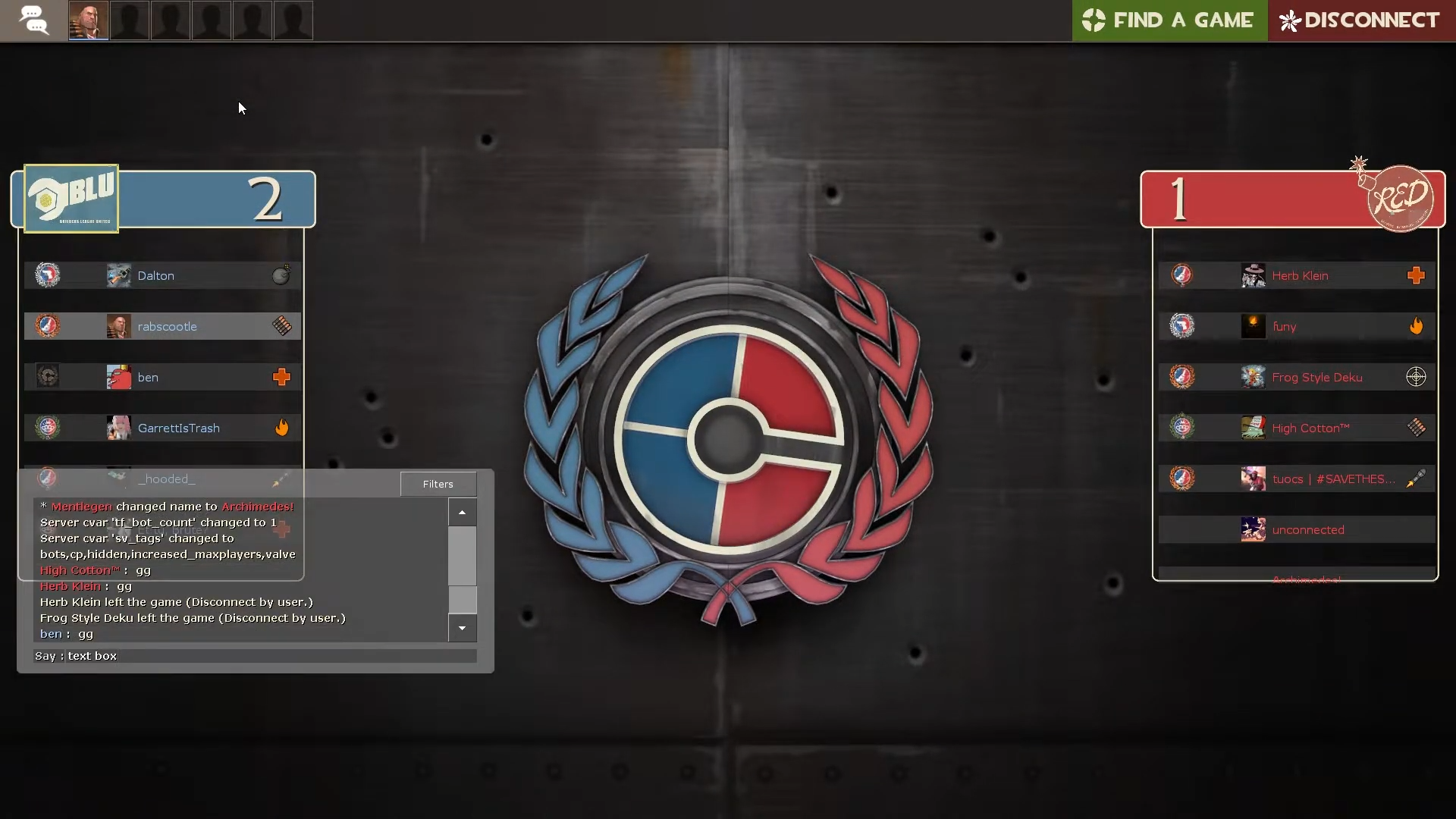 [TF2] Chat window fails to relocate to correct position in misc. Casual ...