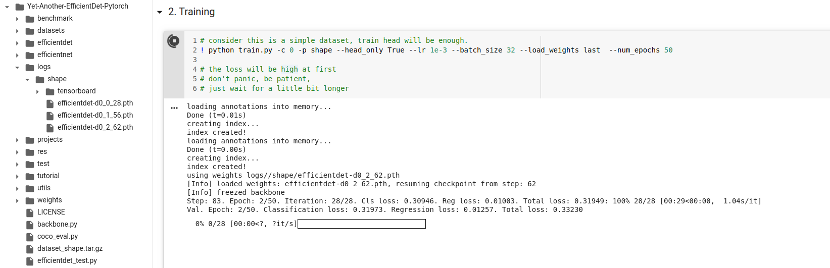 After load_weight loss become huge · Issue #169 · zylo117/Yet-Another-EfficientDet-Pytorch · GitHub