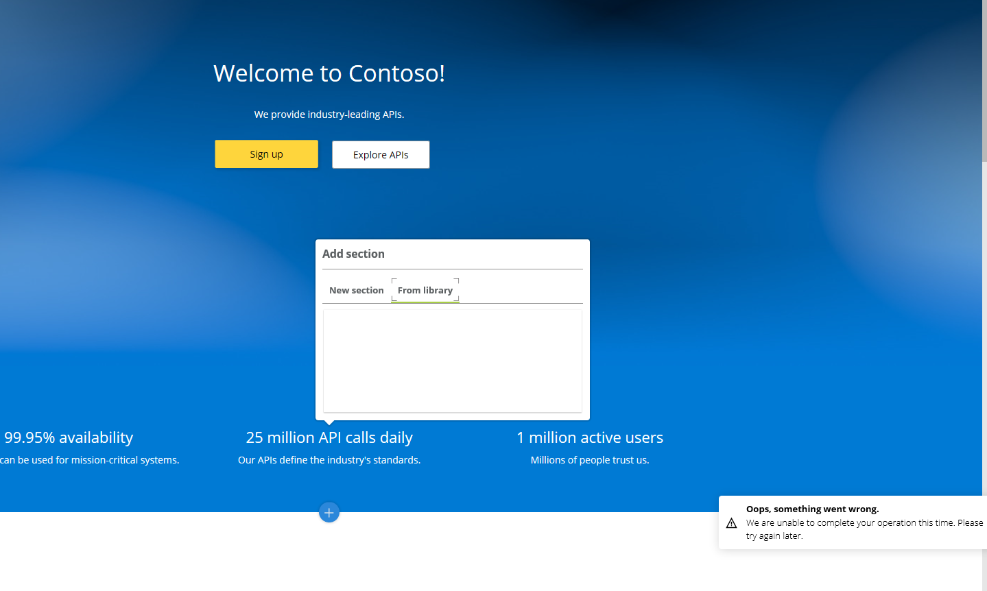 New DevPortal: Add section from library not possible · Issue #451 ...
