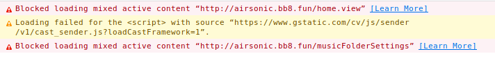 Mixed content errors with reverse proxy and HTTPS · Issue #594 · airsonic/airsonic · GitHub