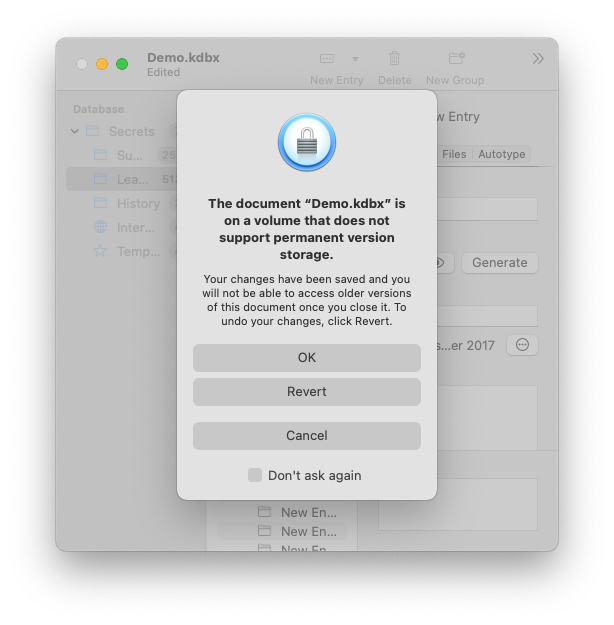macOS Catalina: Can't save database if it is on a network volume (WebDav) · Issue #986 · MacPass ...