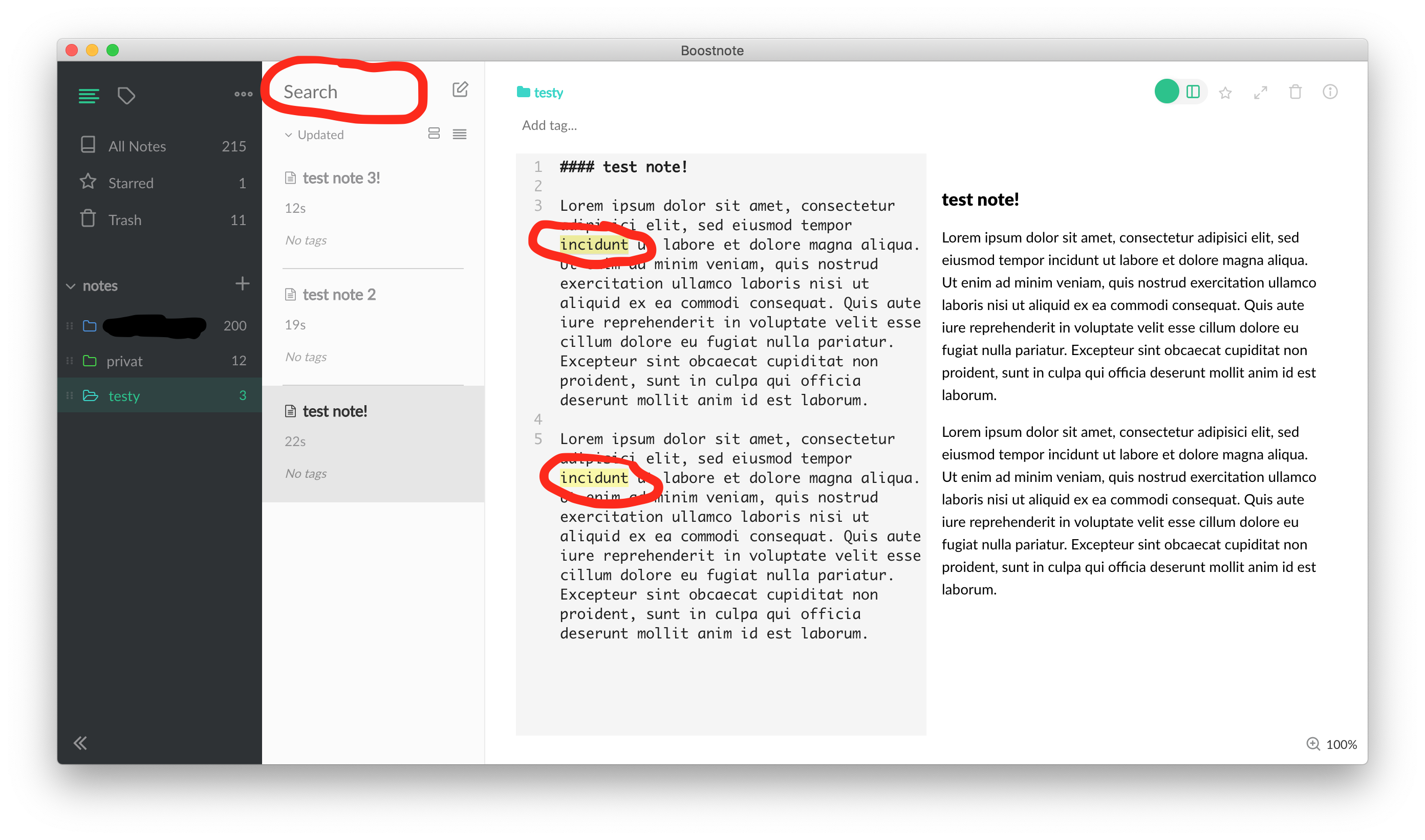 Deleted search term stays highlighted · Issue #3111 · BoostIO/BoostNote-Legacy · GitHub
