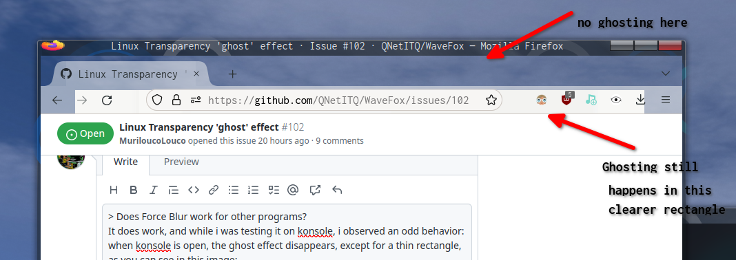 Linux Transparency 'ghost' effect · Issue #102 · QNetITQ/WaveFox · GitHub
