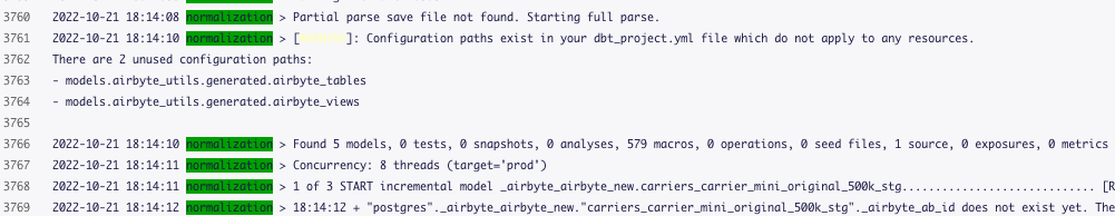 Dbt Default Normalization Dbt Parse Takes A Long Time · Issue 18317 · Airbytehqairbyte · Github 