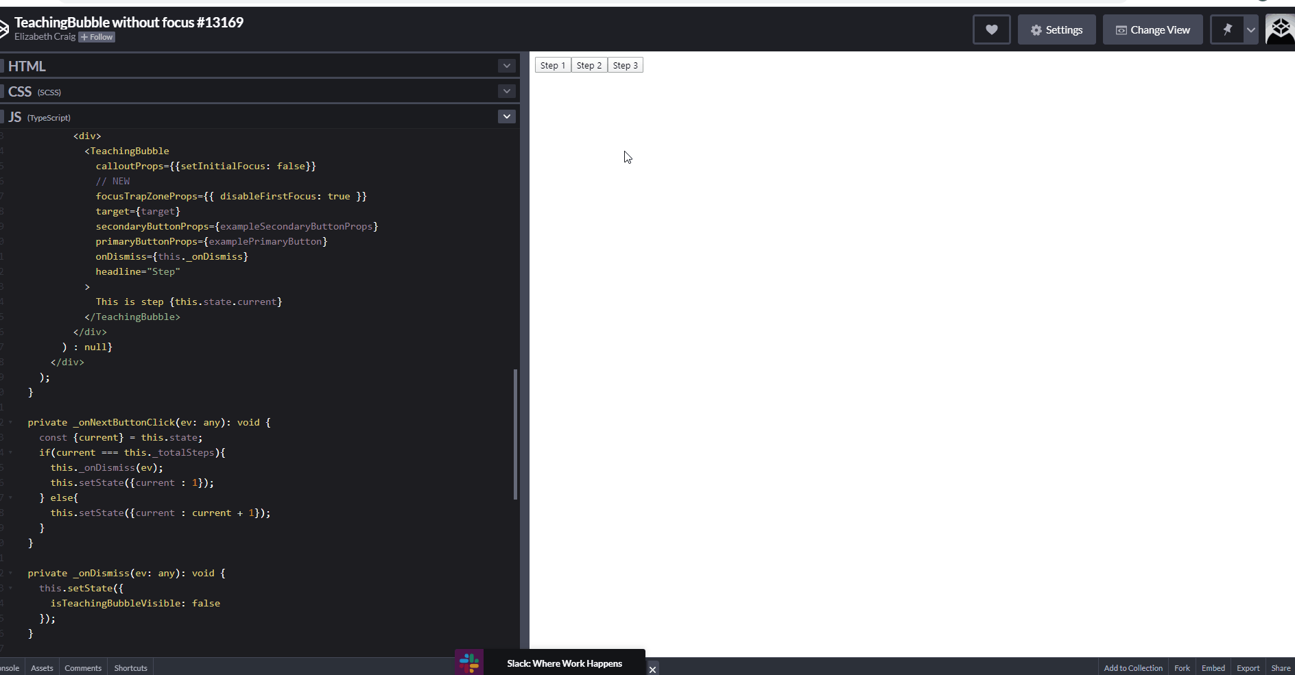 TeachingBubble callout not resetting focus with multi-step · Issue ...