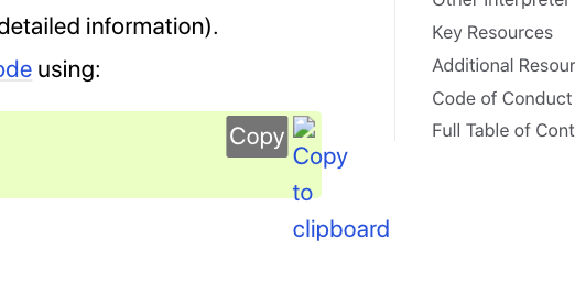 The "copy to clipboard" icon seems broken in the new theme · Issue #710 · python/devguide · GitHub