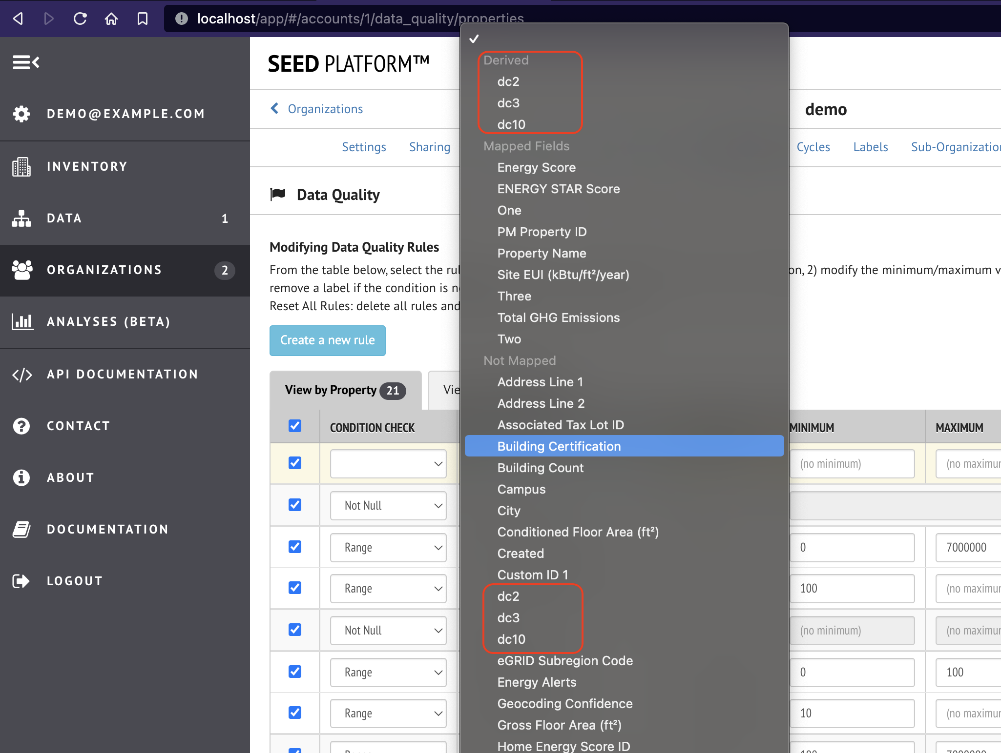 Data Quality Displays Duplicate Derived Columns · Issue 3357 · Seed