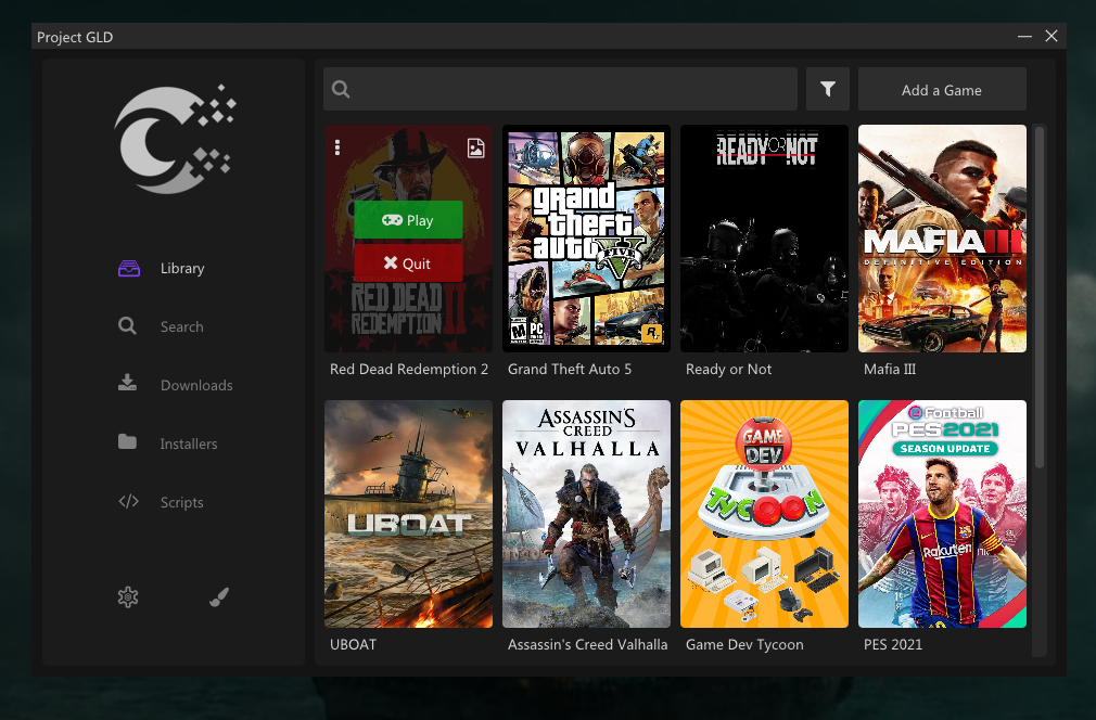 GitHub - Y0URD34TH/Project-GLD: Project GLD is a Game Library Manager/ Game Search and Game ...