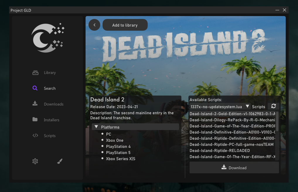 GitHub - Y0URD34TH/Project-GLD: Project GLD is a Game Library Manager/ Game Search and Game ...