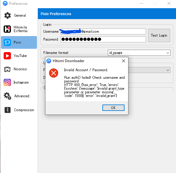 Pixiv Login Error · Issue 3134 · Kurtbestorhitomi Downloader · Github 