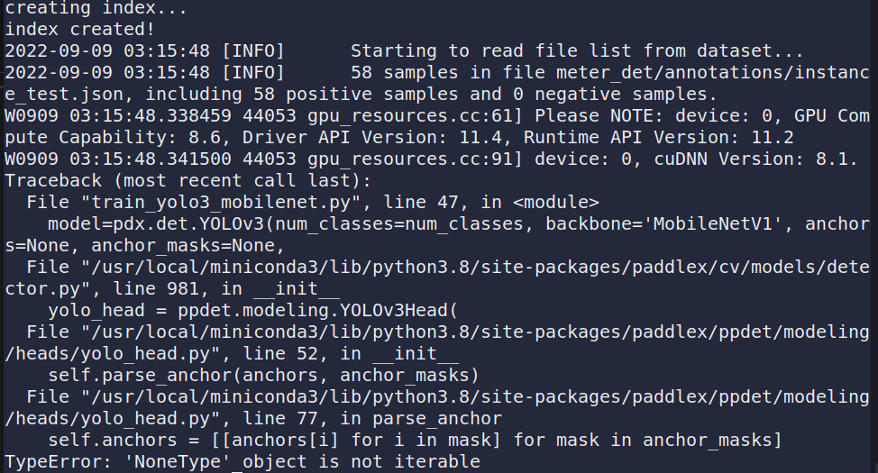 使用pdxdetyolov3报错typeerror Nonetype Object Is Not Iterable · Issue 1588 · Paddlepaddle 1006