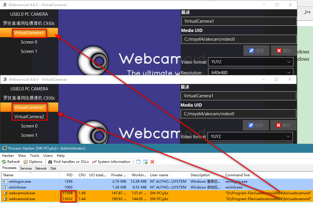 want both x86 and x64 app can see the same virtual camera, behaves the same. · Issue #462 ...