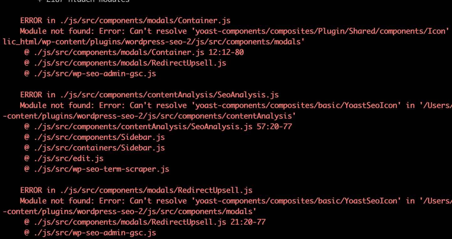 Fix yoast-components path imports · Issue #12530 · Yoast/wordpress-seo · GitHub