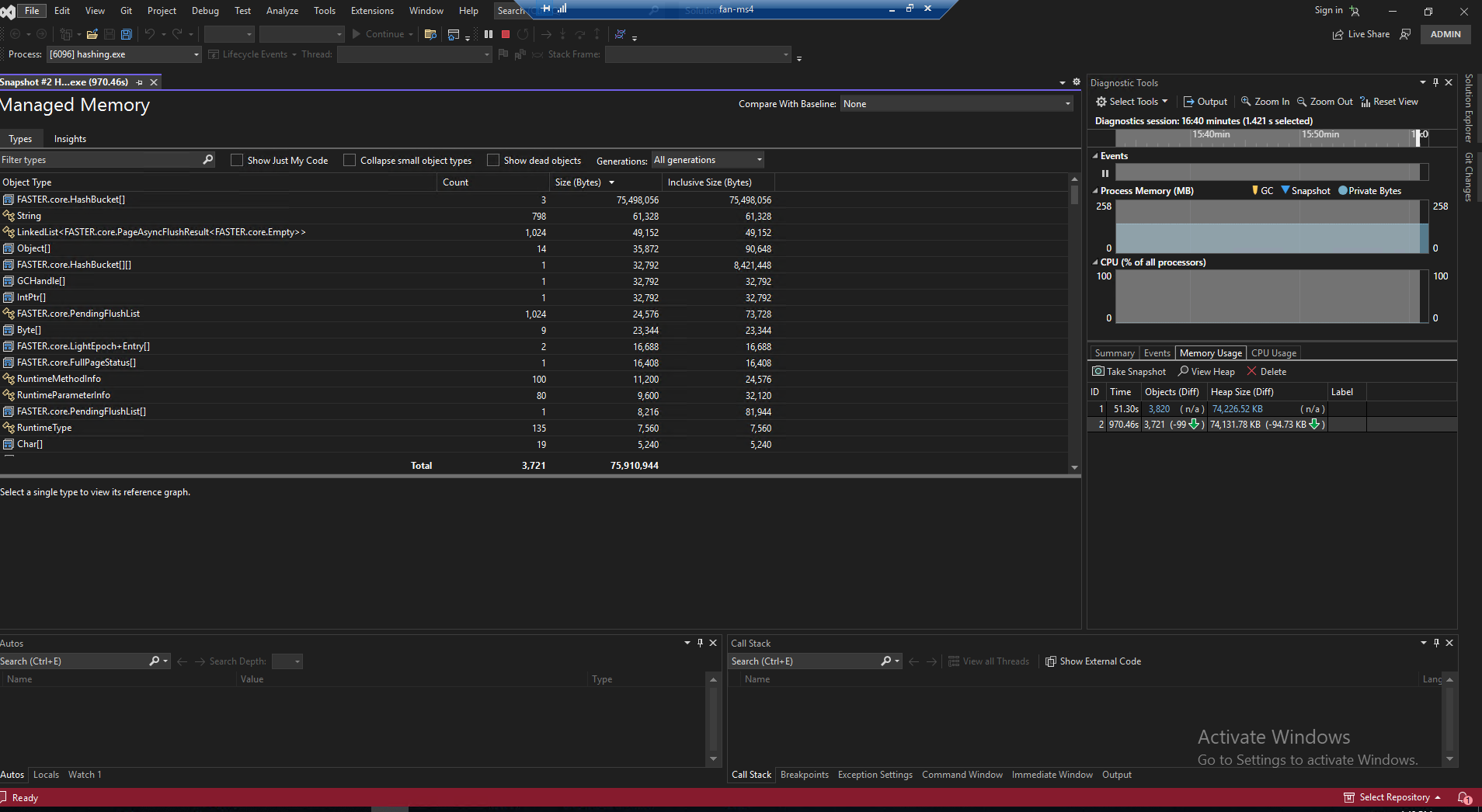 using fasterkv with string key and string value produces byte[] of humongous size in heap memory ...