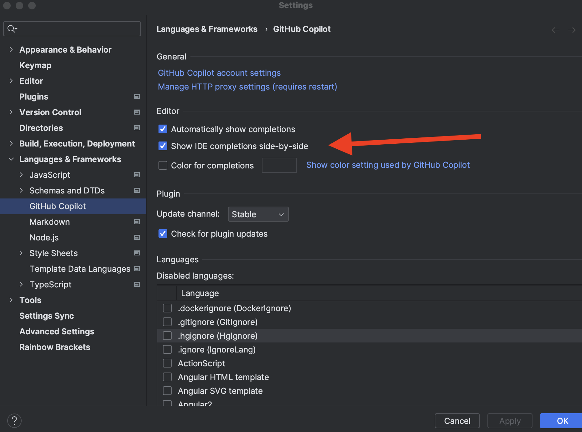 Regular IDE autocomplete and Github CoPilot must work together ...