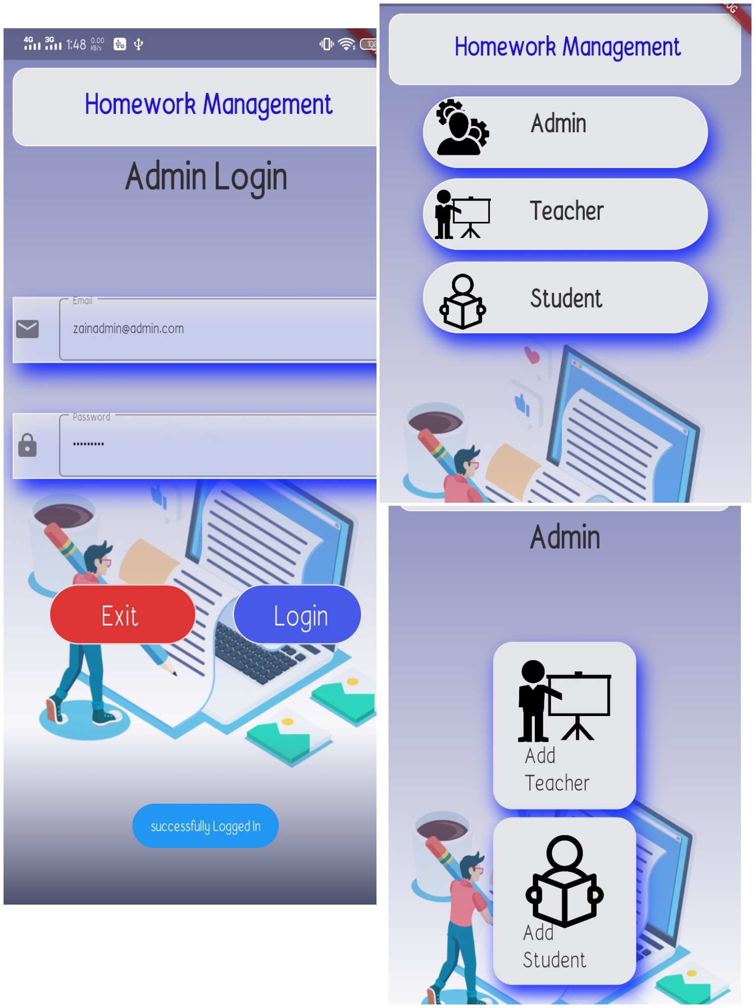 GitHub - I-am-Zain/homework_management: Homework management app (UI designed with Adobe xd ...