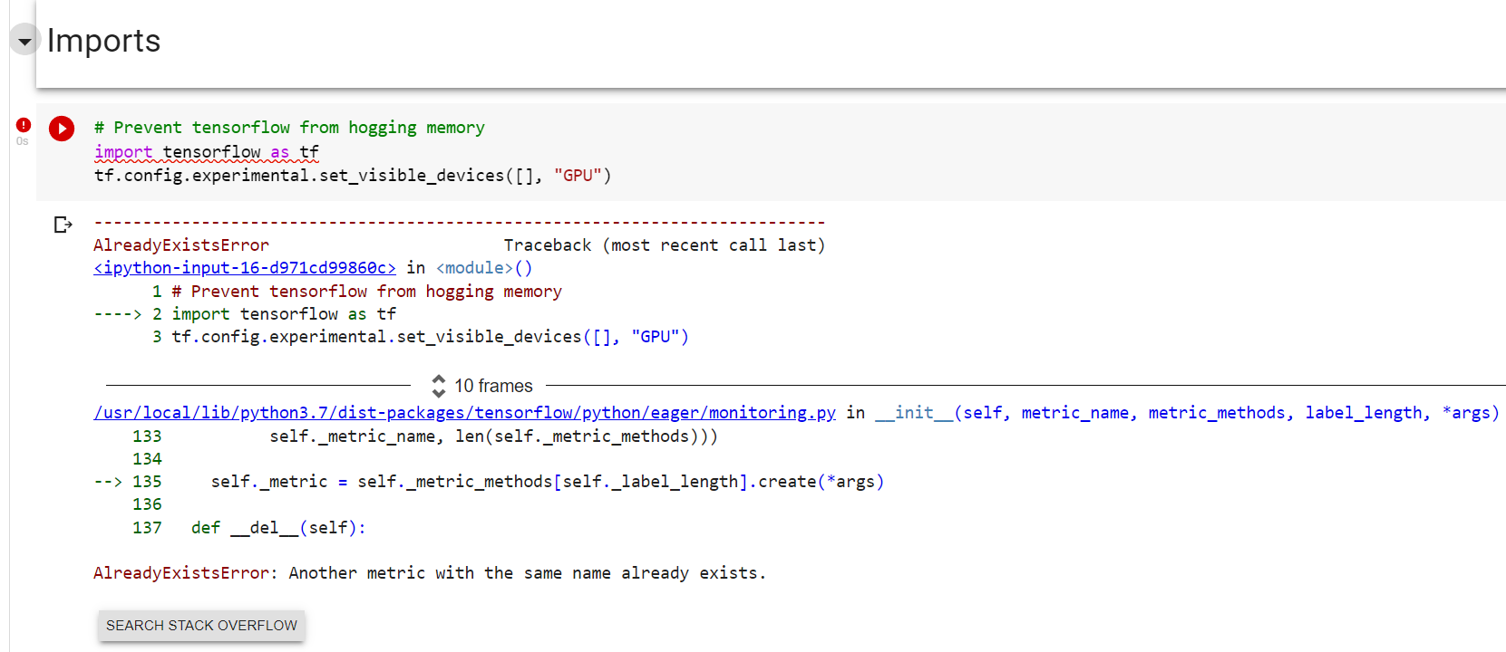 Google Collab; AlreadyExistsError · Issue #1017 · google-research ...