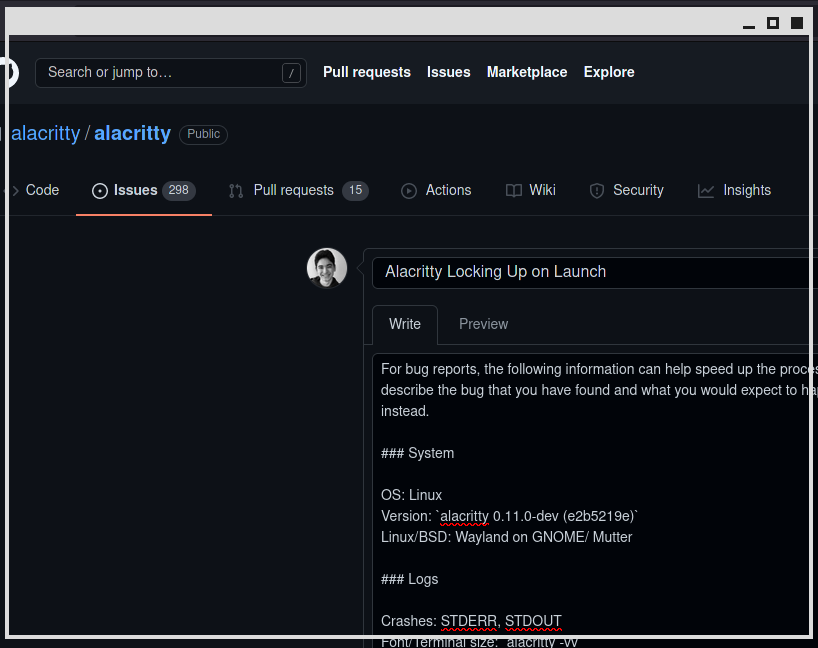 Alacritty Locking Up on Launch · Issue #5732 · alacritty/alacritty · GitHub