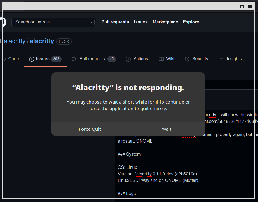 Alacritty Locking Up on Launch · Issue #5732 · alacritty/alacritty · GitHub