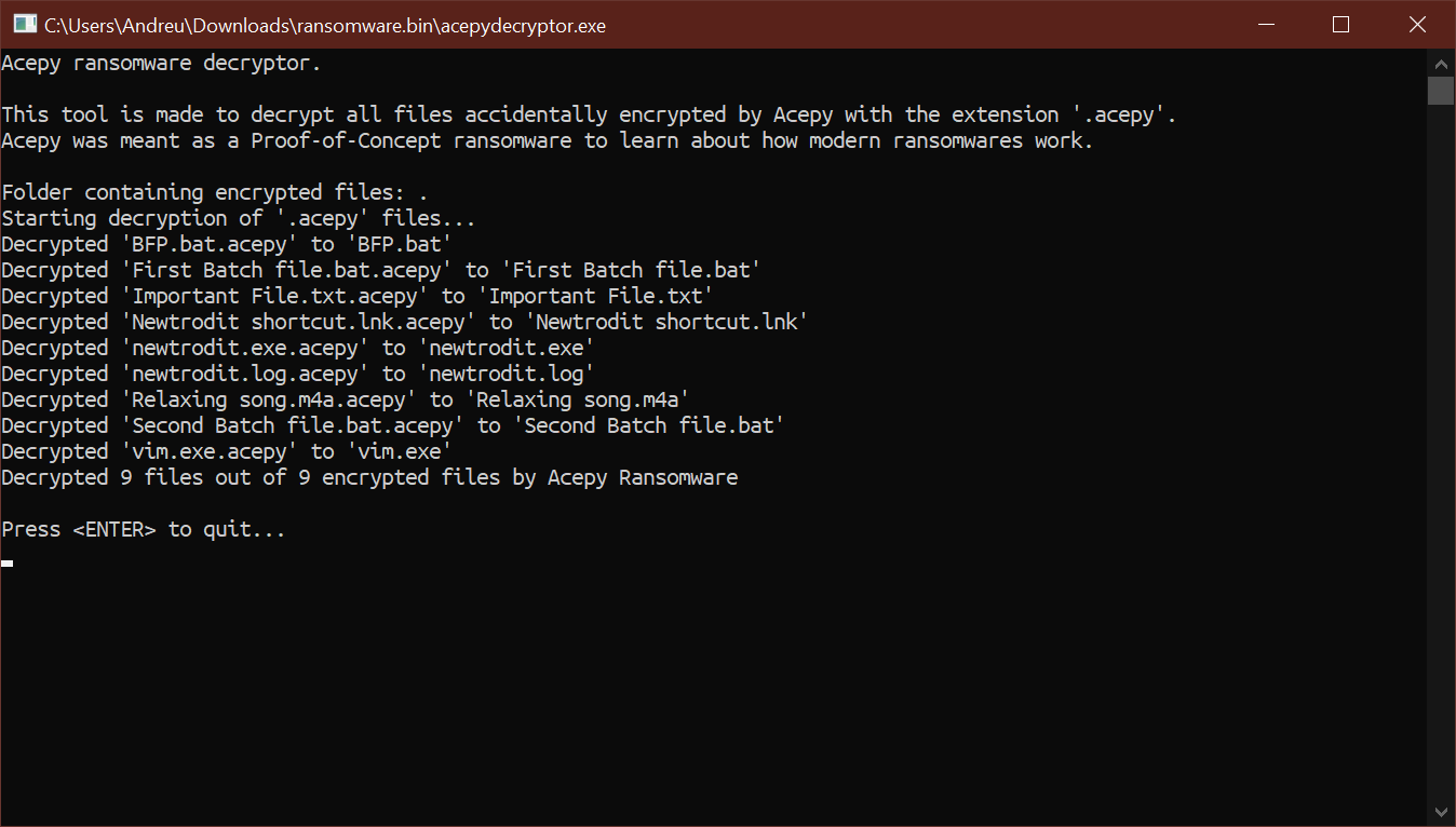 GitHub - anic17/acepy-decryptor: Acepy Ransomware decryptor