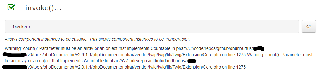 Warning: count(): Parameter must be an array or an object that implements Countable in phar ...